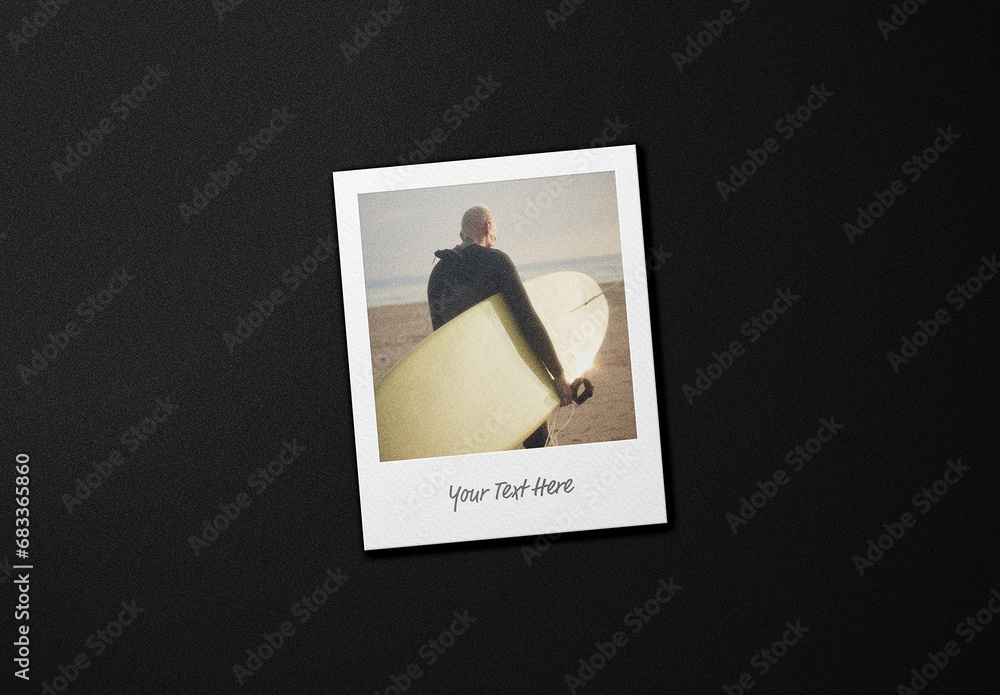 Instant Camera Polaroid Frame Photo Effect Mockup Stock Template ...