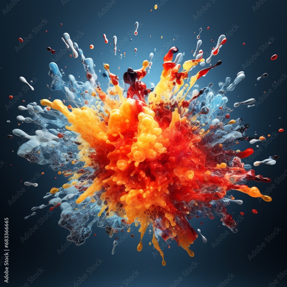 Water color ink drop explosion wallpaper image AI generated art Stock ...