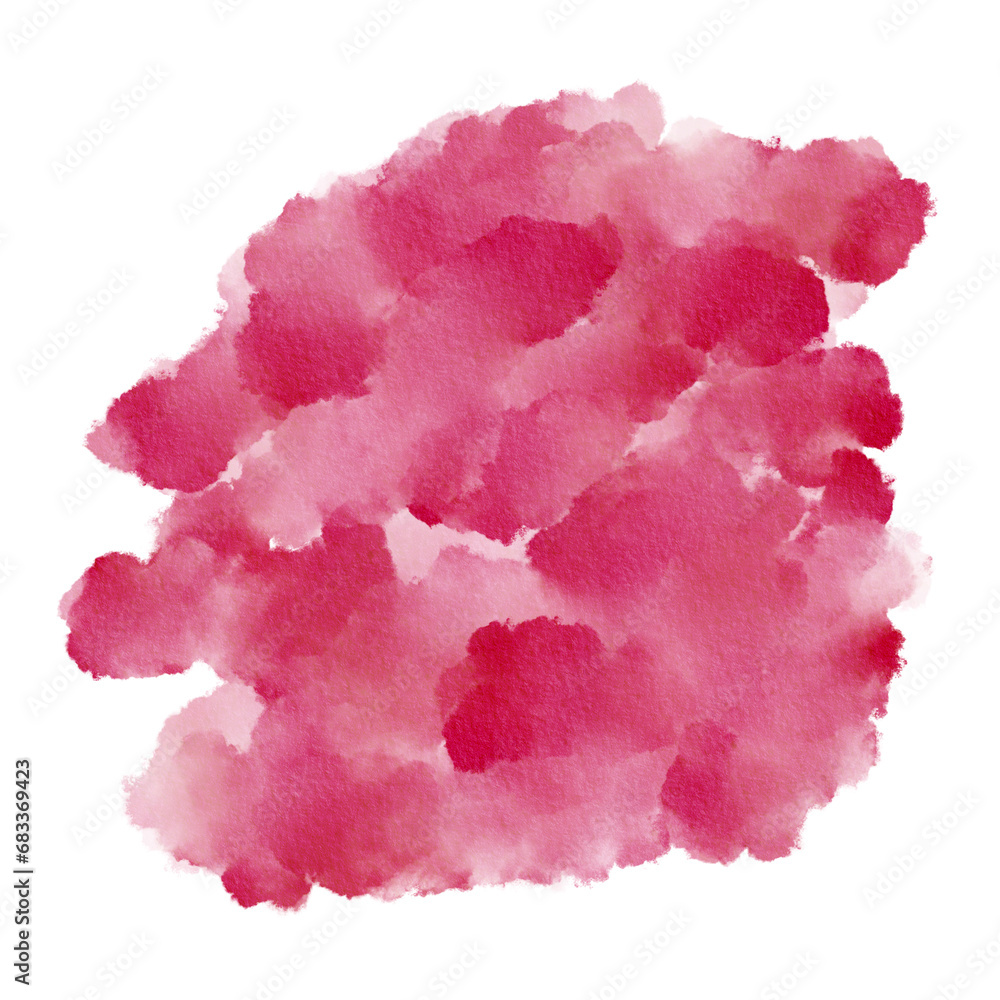 Raspberry Rose, Pink Watercolor Paint Stain Background Circle, Abstract ...
