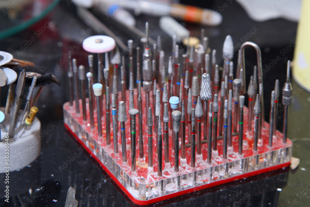 Fabrication of dental crowns and dentures made of ceramic. Scanning of ...