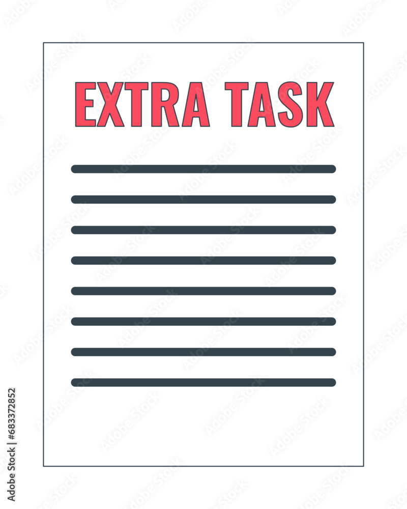 Extra task paperwork 2D linear cartoon object. Excessive workload at ...