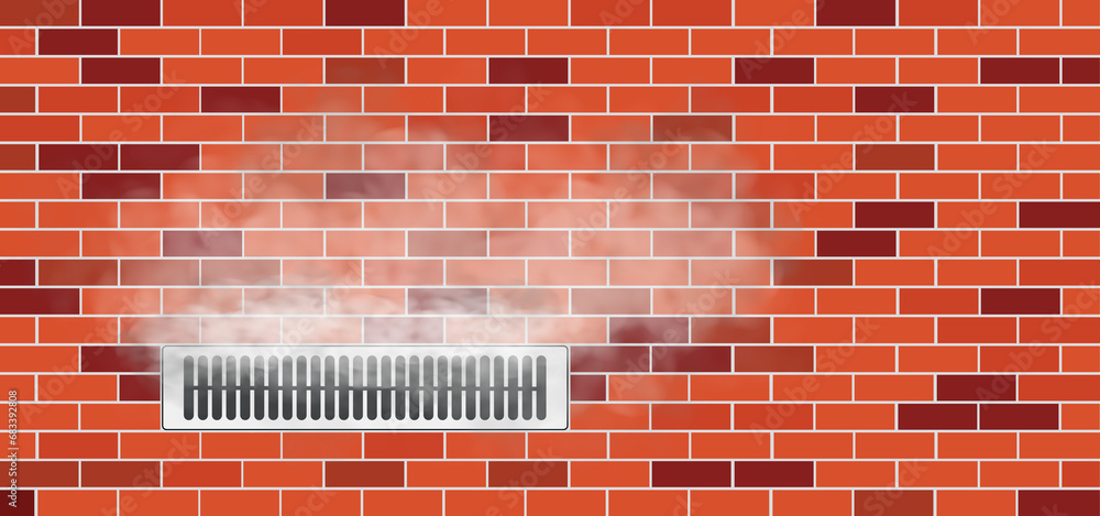 Cartoon air grid. Grille line pattern. interior air vent. Smoke ...