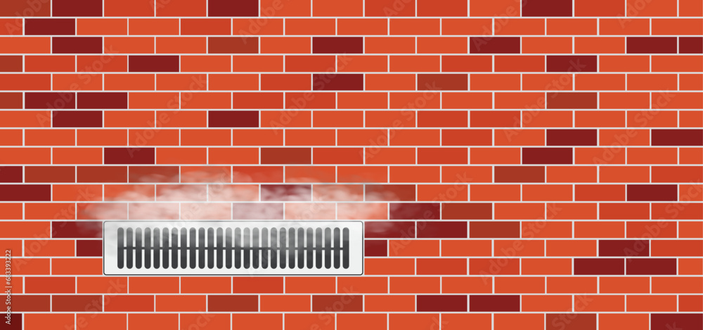 Cartoon air grid. Grille line pattern. interior air vent. Smoke ...