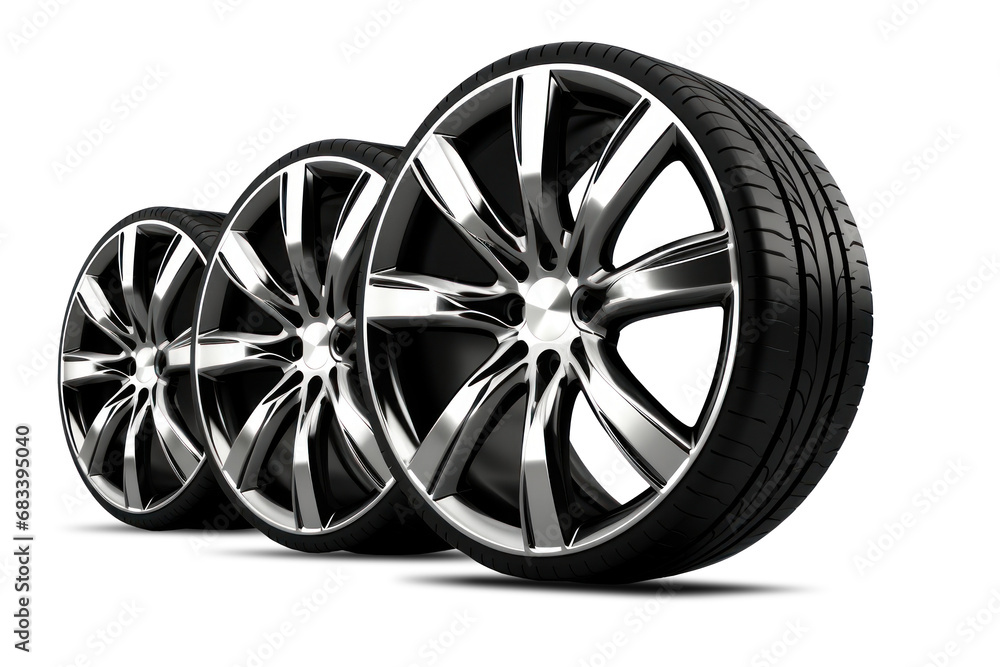 Car drive isolated on a white background. Alloy wheel design for car ...