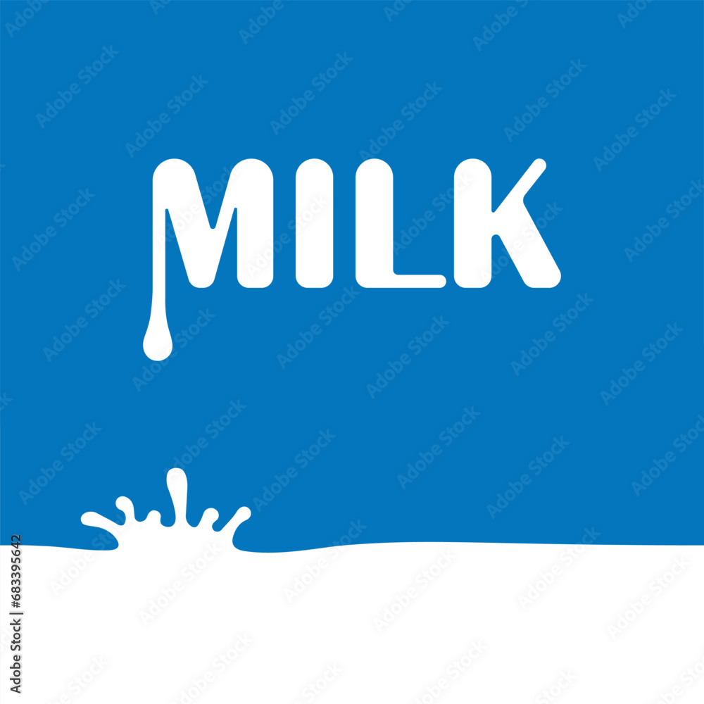 A simple logo for a cow's milk brand. Milk splash logo, dairy products ...