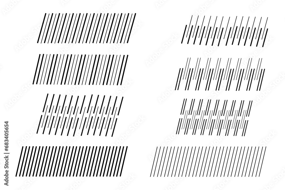 Rows of slanted black slash lines on transparent background ...