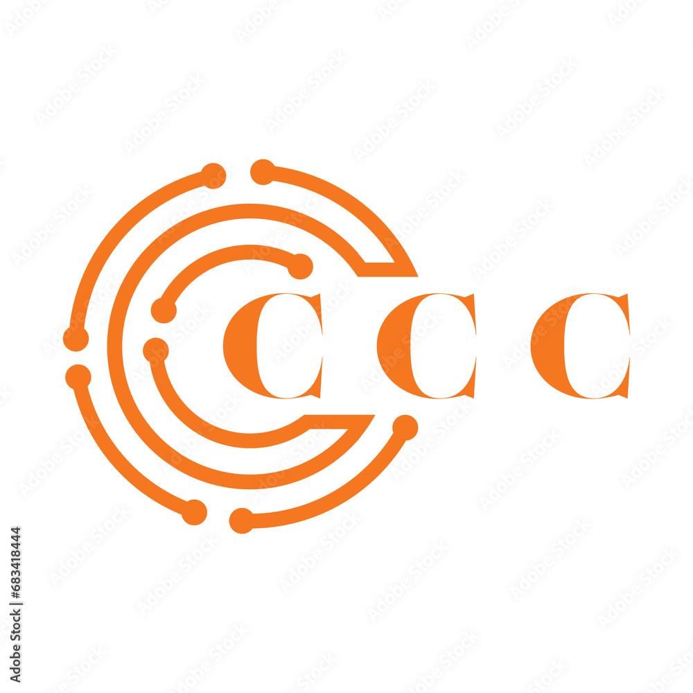 CCC letter design. CCC letter technology logo design on white ...