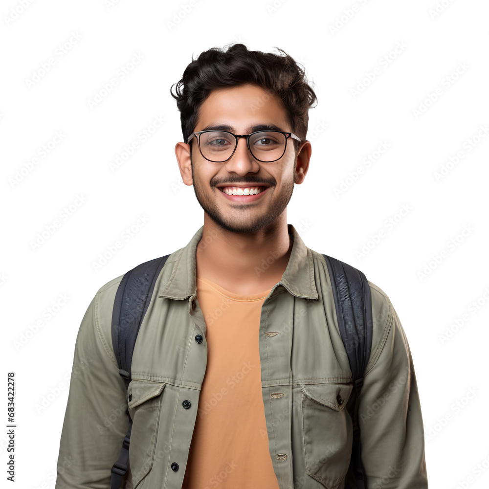 Happy smiling Islamic male student on transparent background PNG ...