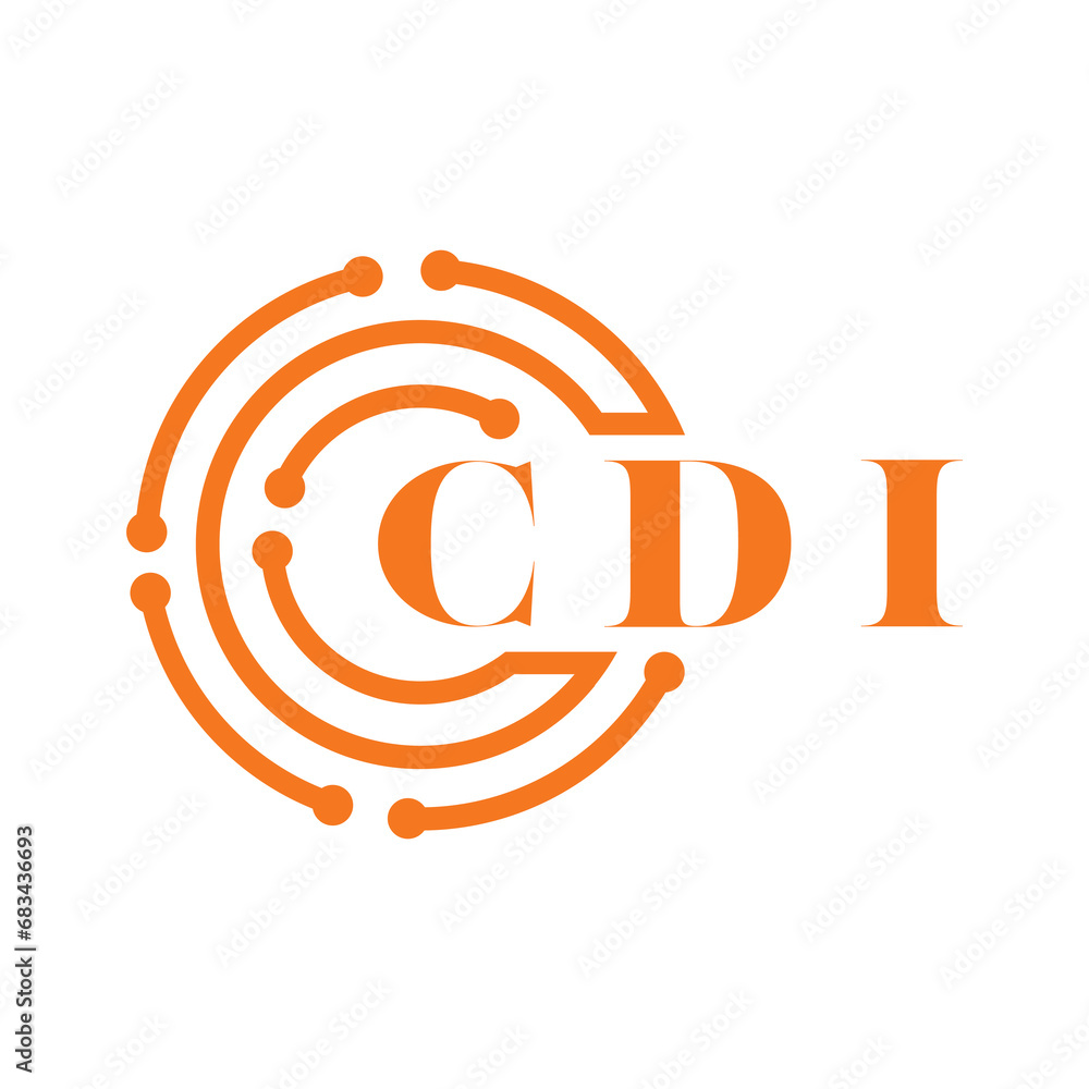CDI letter design. CDI letter technology logo design on white ...