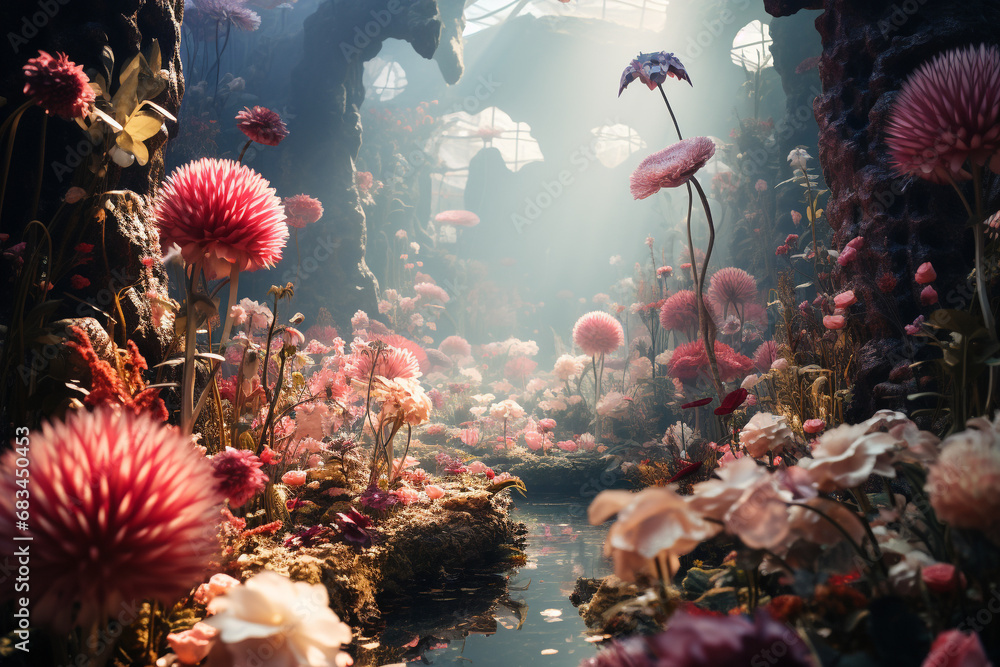 vibrant a scene that envisions a future landscape transformed by ...