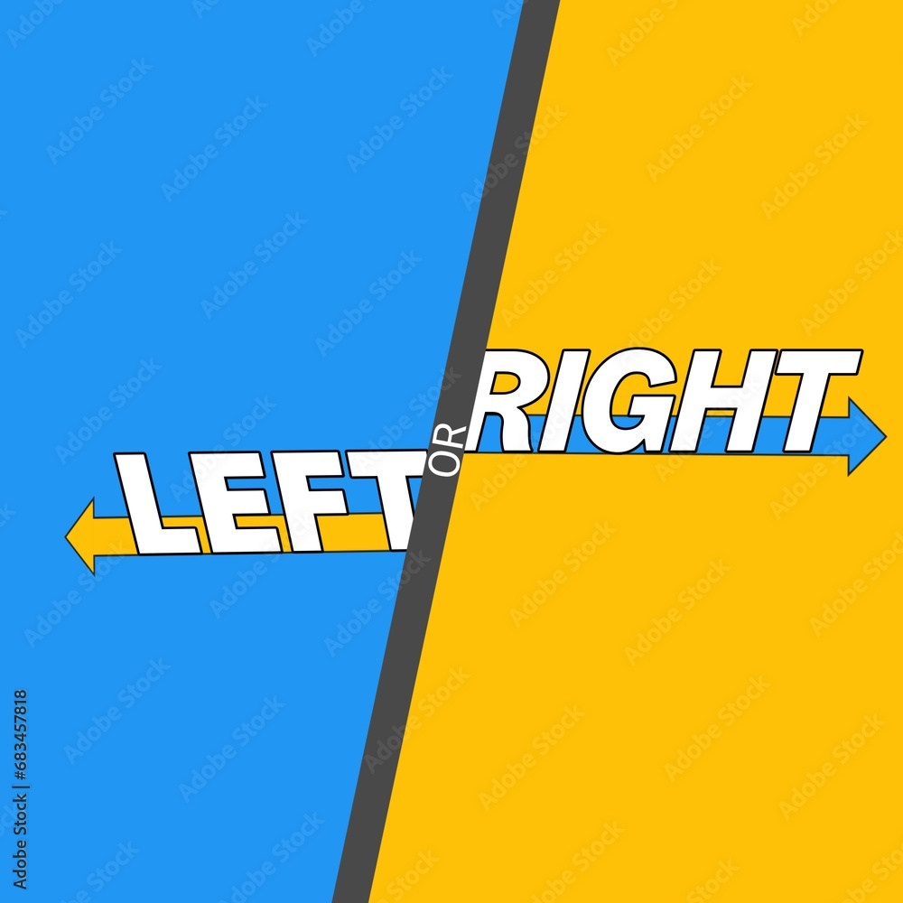 sign of right and left indicating two opposite directions in blue and ...