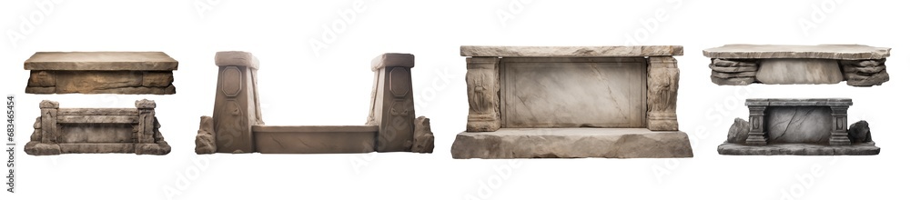 Stone altar - set of various stone altars - various models from several ...