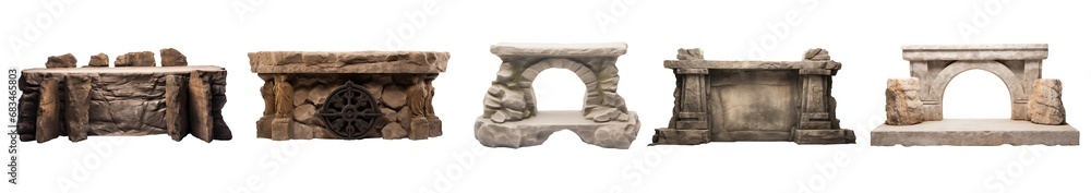 Stone altar - set of various stone altars - various models from several ...