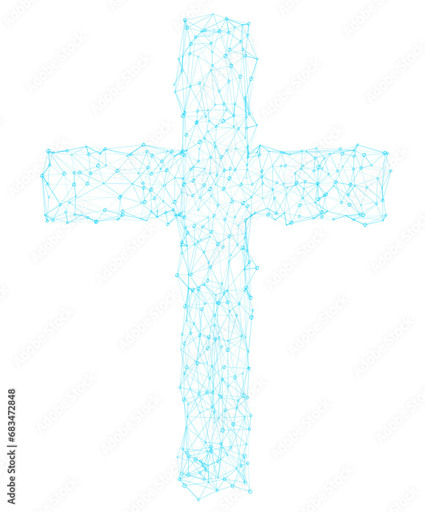 Elevate your spiritual visuals with a 3D illustration of a church cross ...