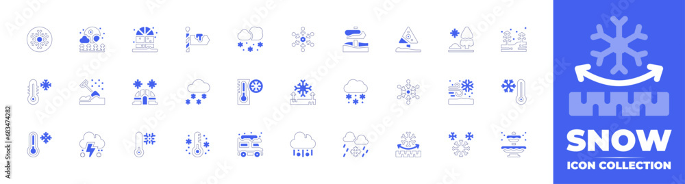 Snow icon collection. Duotone style line stroke and bold. Vector ...
