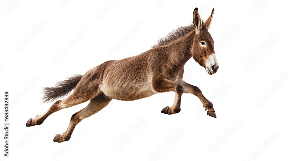 Side View Jumping Donkey. Isolated on Transparent background. Stock ...