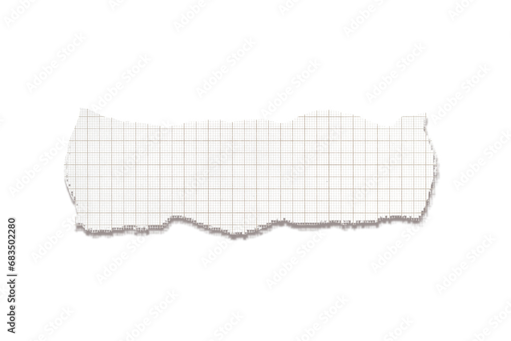 Torn grid paper piece on a transparent background. torn paper note ...