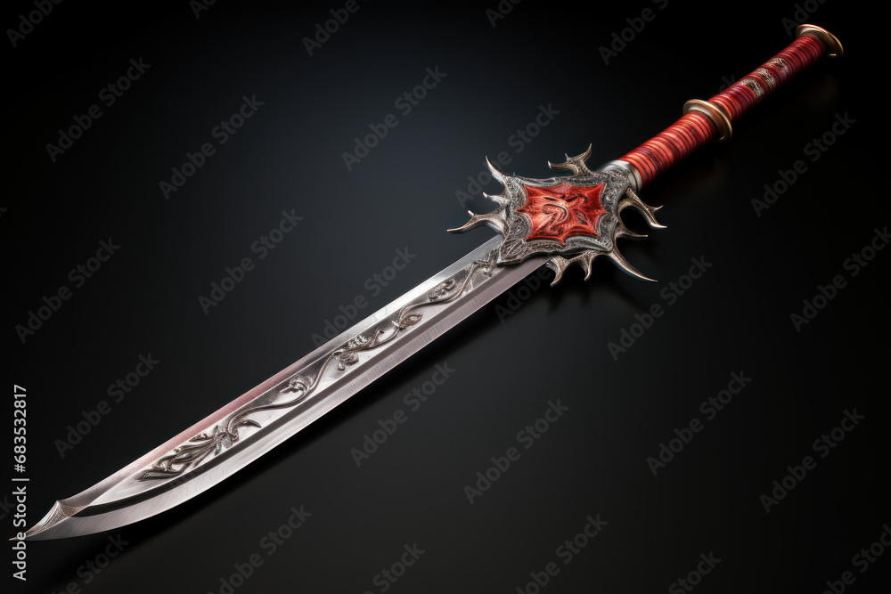 A dragon slayer's sword, a symbol of heroism and bravery. Concept of ...