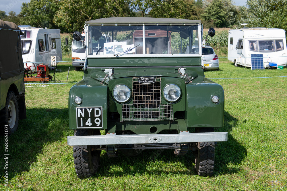 Front view of a series 1 Land Rover Stock Photo | Adobe Stock