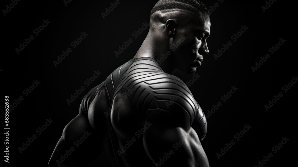 A detailed view of a man’s back muscles and anatomy, with a visual ...