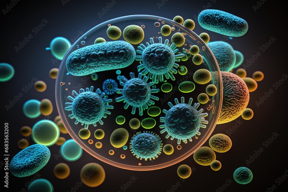 Bacteria, microscopic unicellular organisms, microorganism, under ...