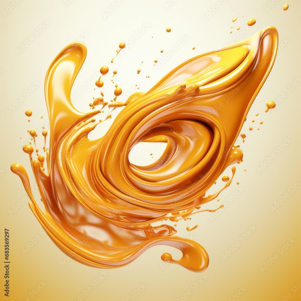 Striking Details of a Luxurious Caramel Splash: A High-Definition Image ...