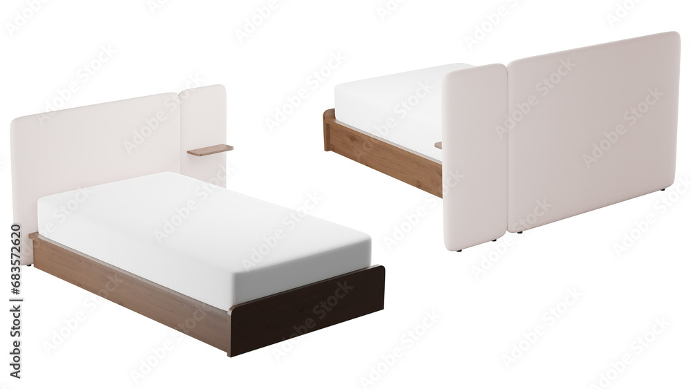 Modern Elegance: Bed for Stylish Living Spaces transparent png white ...