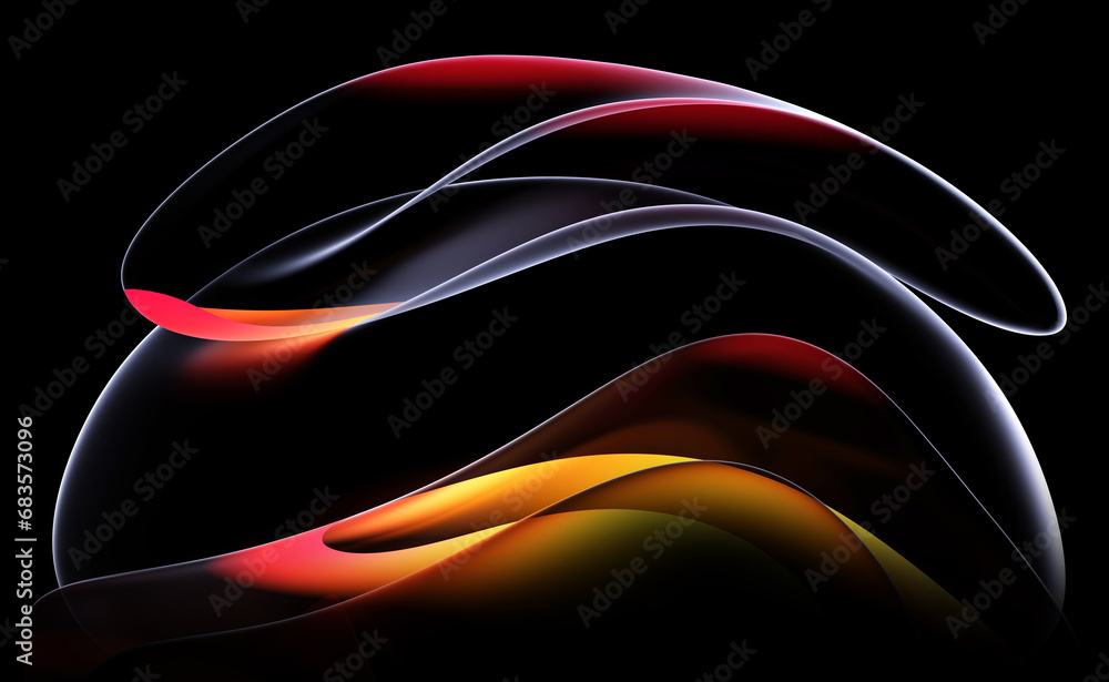 3d render abstract art part of surreal 3d ball sphere in curve wavy ...