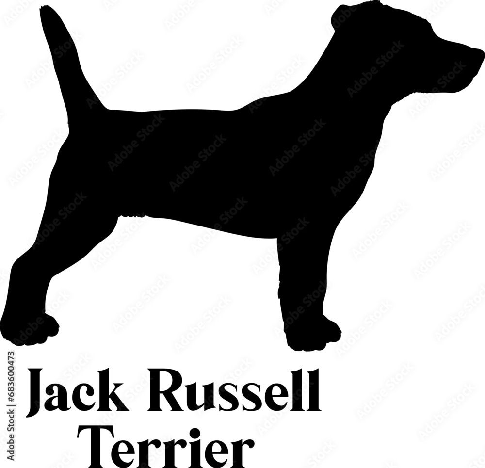 Jack Russell Terrier. Dog silhouette dog breeds logo dog monogram logo ...