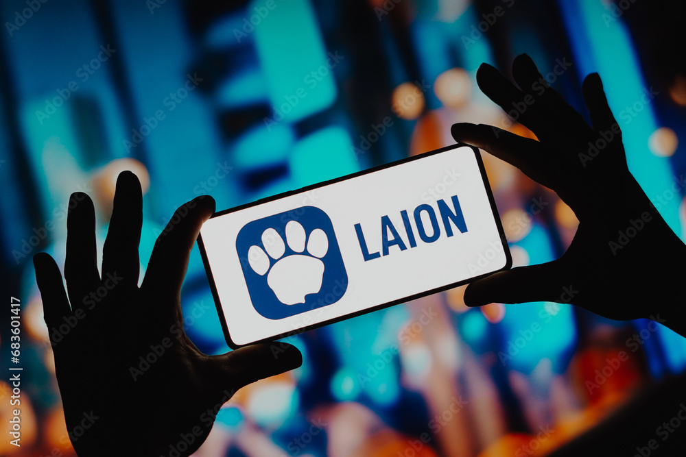 November 24, 2023, Brazil. In this photo illustration, the LAION AI ...