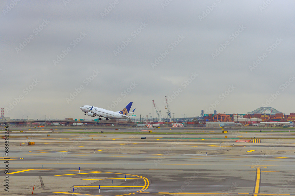 30 October 2023 EWR Airport Newark NJ USA. Newark EWR airport is ...
