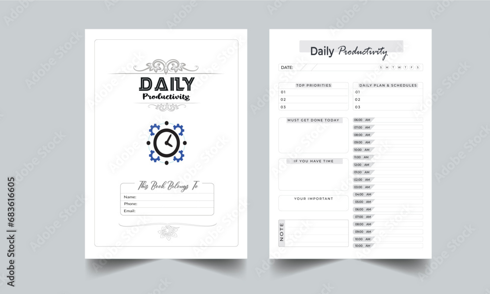 Daily Productivity Planner template set. Set of planner and to do list ...