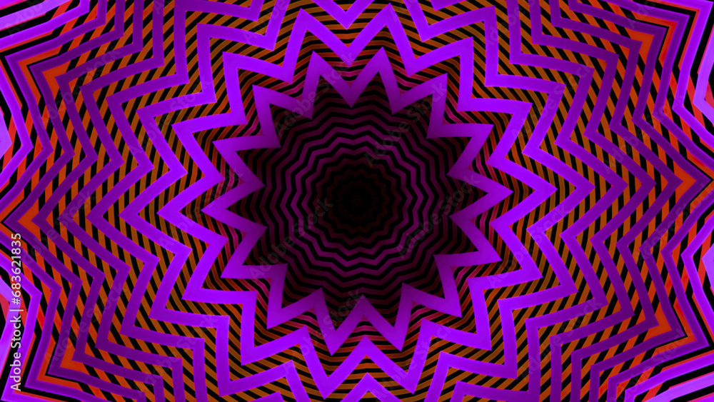 Animation with star shape appearing in the center. Design. Moving ...