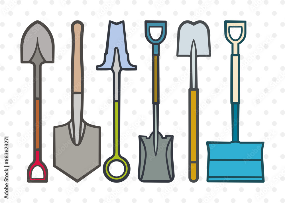 Shovel Clipart SVG Cut File | Gardening Svg | Miner Shovel Svg | Garden ...