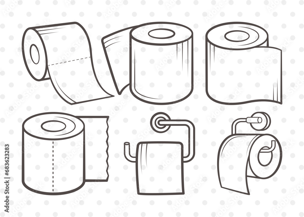 Toilet Paper Clipart SVG Cut File | Hanging Tissue Paper Svg | Tissue ...