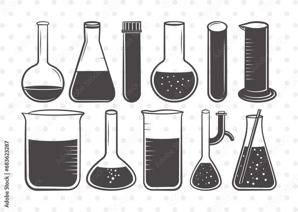 Vetor do Stock: Test Tube Clipart SVG Cut File | Chemistry Tools Svg ...