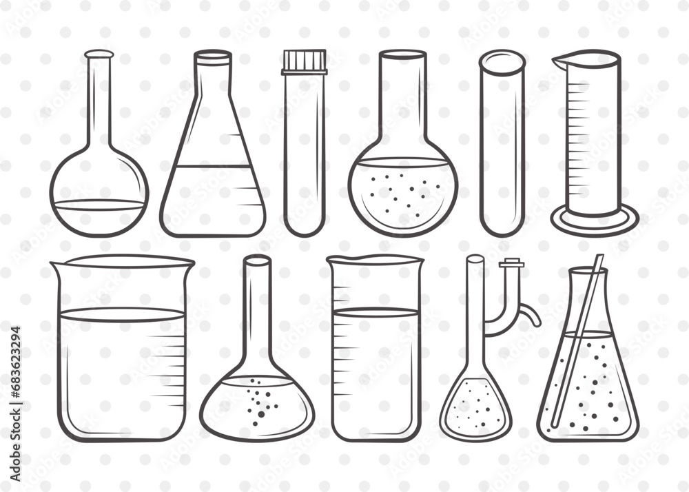 Test Tube Clipart SVG Cut File | Chemistry Tools Svg | Flask Svg | Tube ...