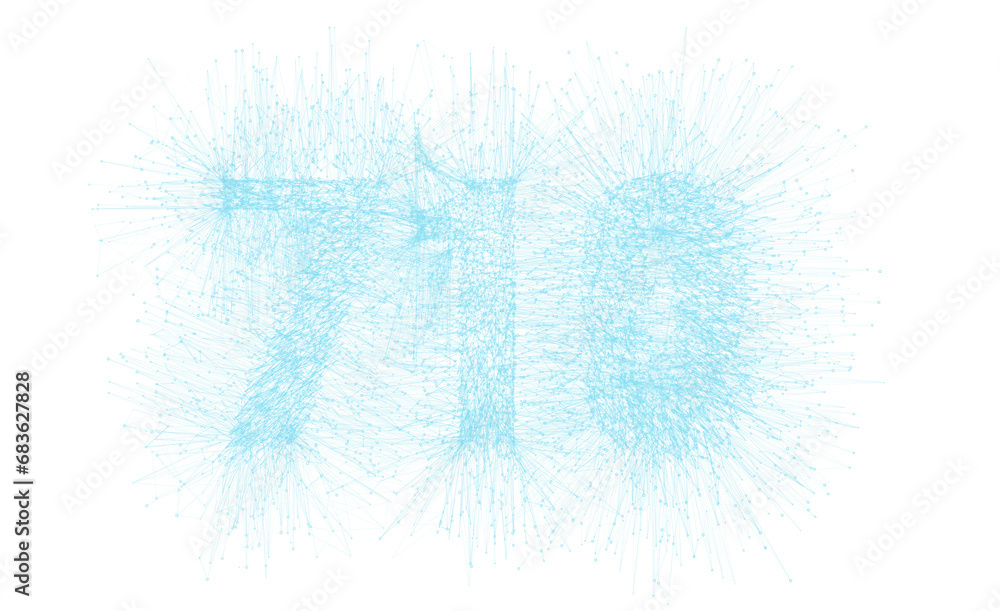 3d illustration of number "710" in glowing hologram molecule stylized ...
