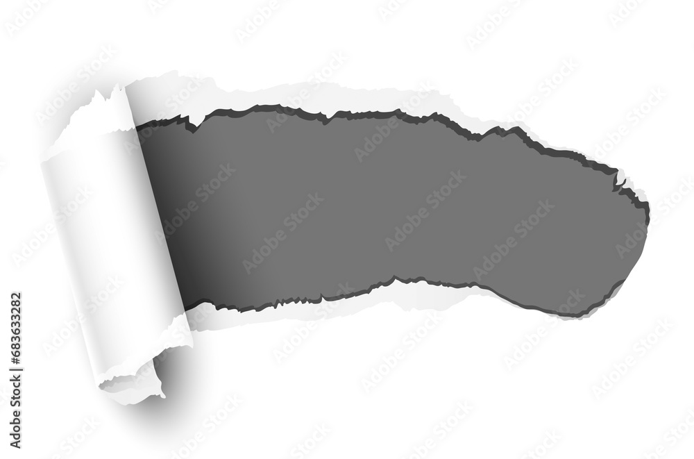 Paper hole with torn edges design template. Royalty high-quality free ...