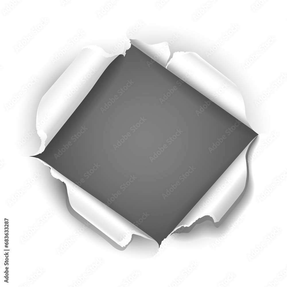 Paper hole with torn edges design template. Royalty high-quality free ...