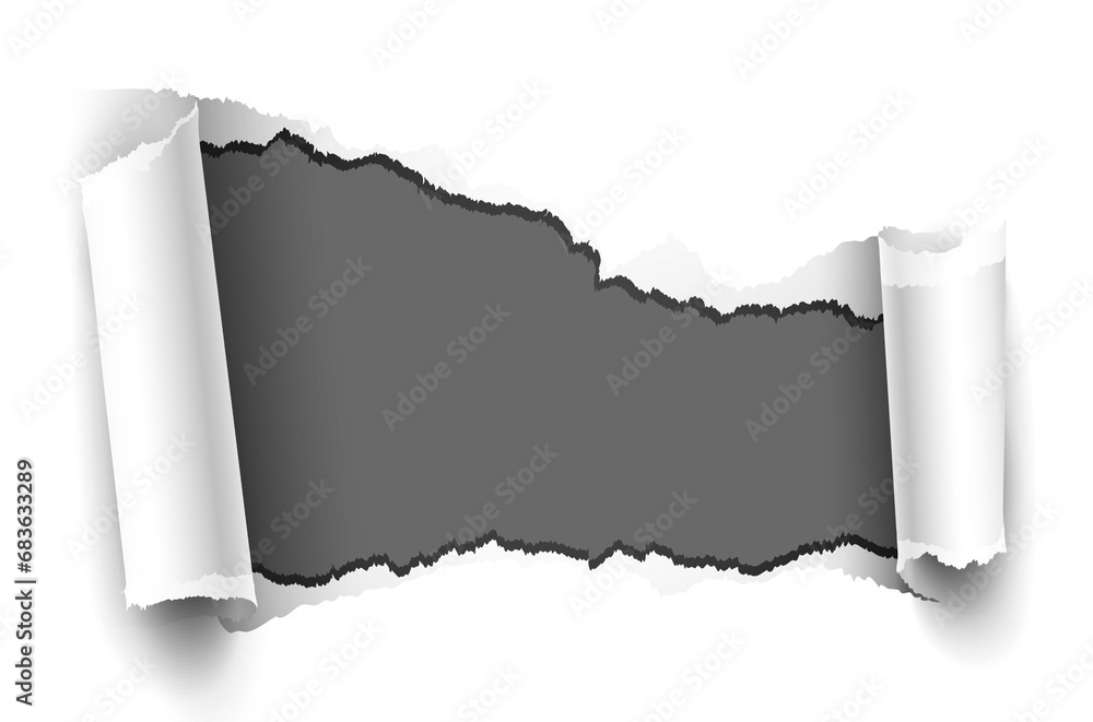 Paper hole with torn edges design template. Royalty high-quality free ...