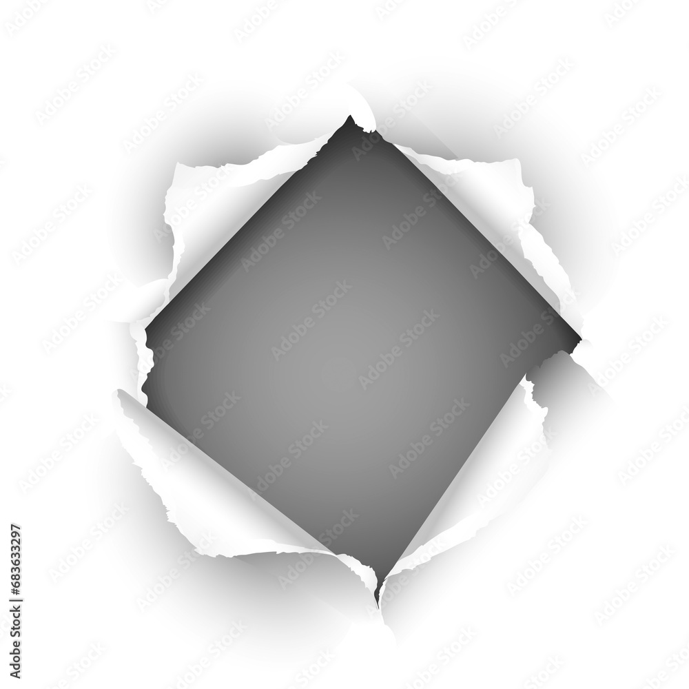 Paper hole with torn edges design template. Royalty high-quality free ...
