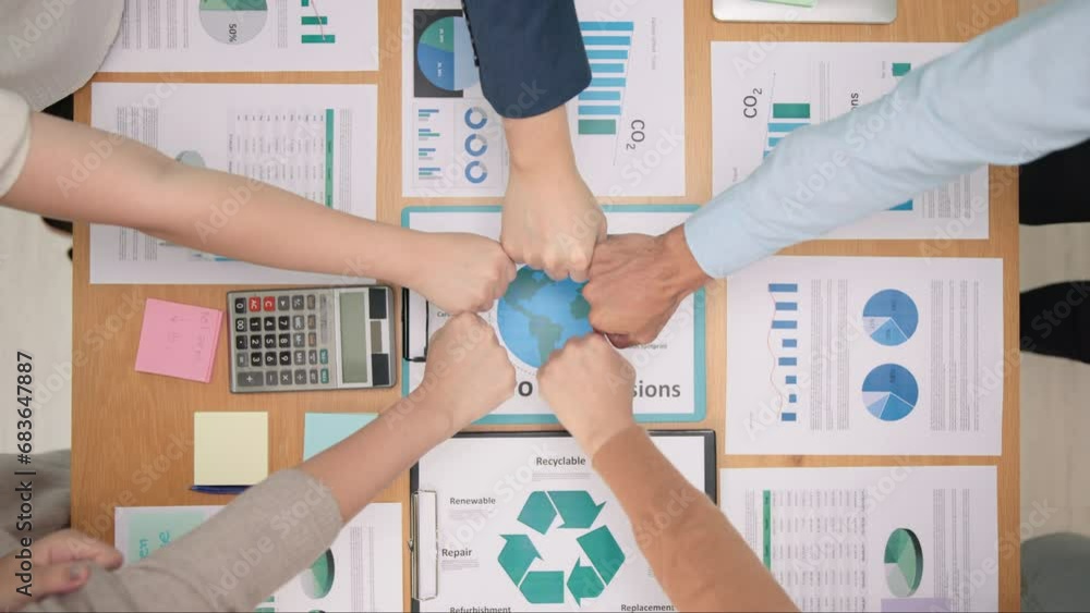 Save the earth planet climate change social ESG office net zero waste ...