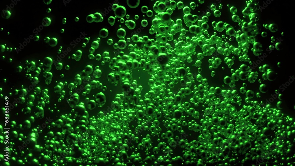 Disappearing explosion of balls. Design. A lot of 3d balls are moving ...