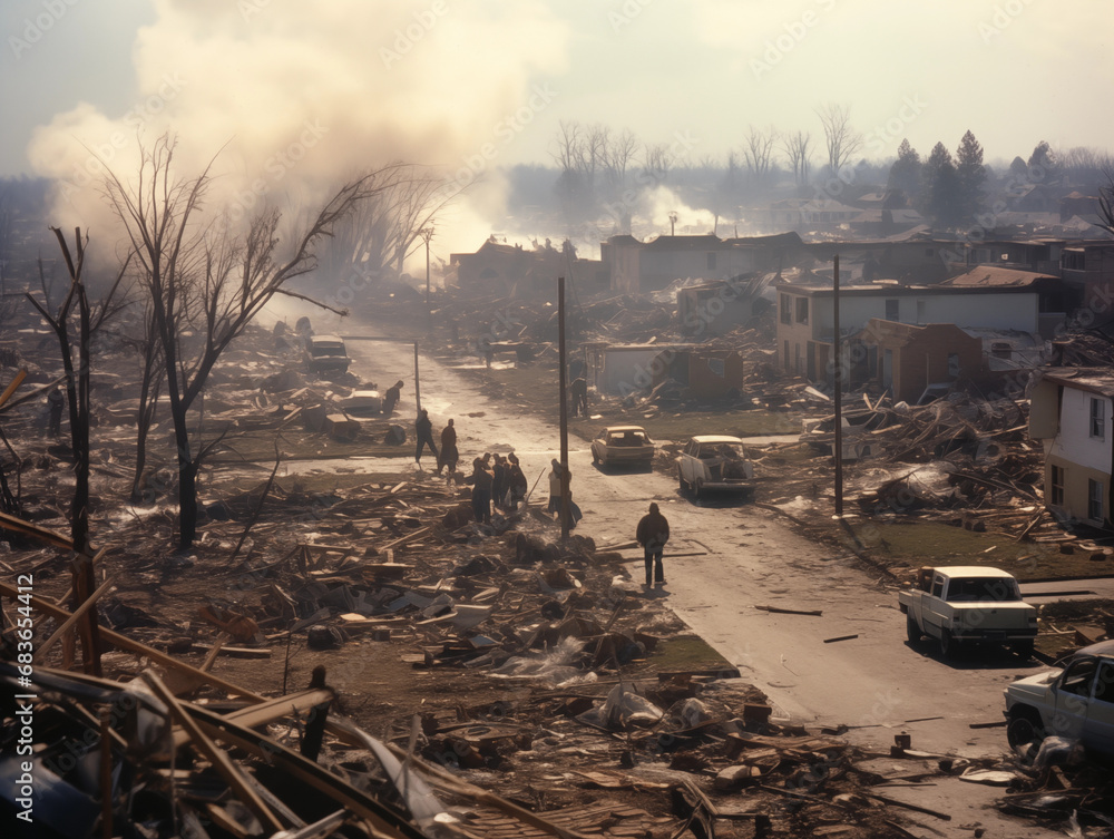 Small Town Devasted and Destroyed After a Massive Natural Disaster ...