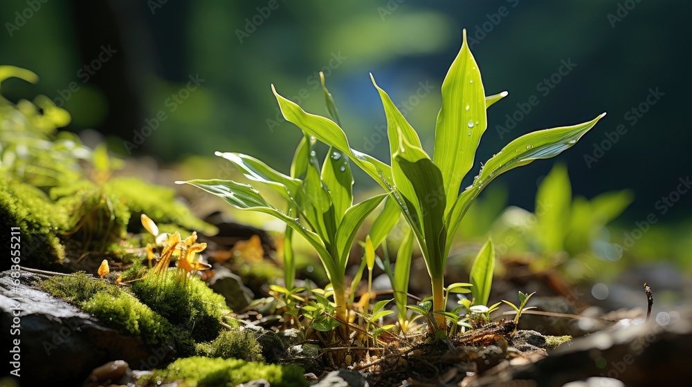 Corn Sprout Small Plant Stretches Towards, Wallpaper Pictures ...