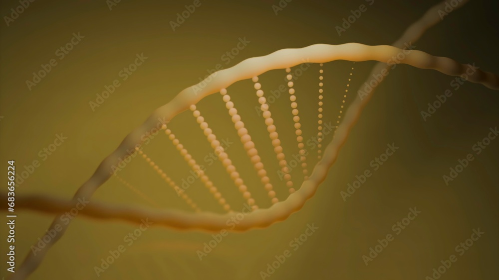 Generated 3d dna helix. Design. Emerging chains in twisted dna line ...