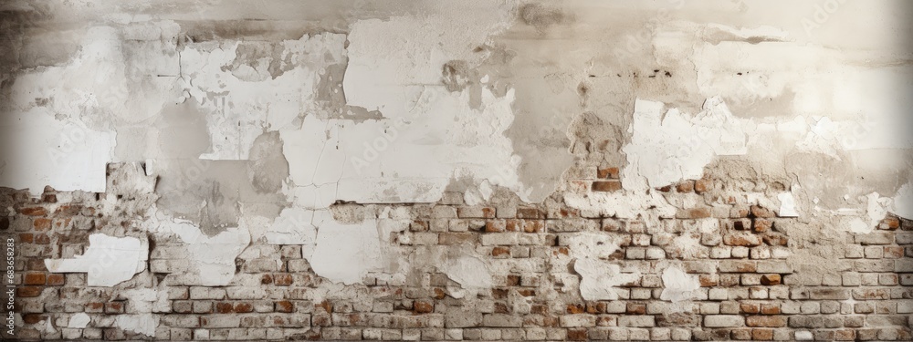 Aging Brick Wall with Uneven Bricks and Peeling Paint Stock ...