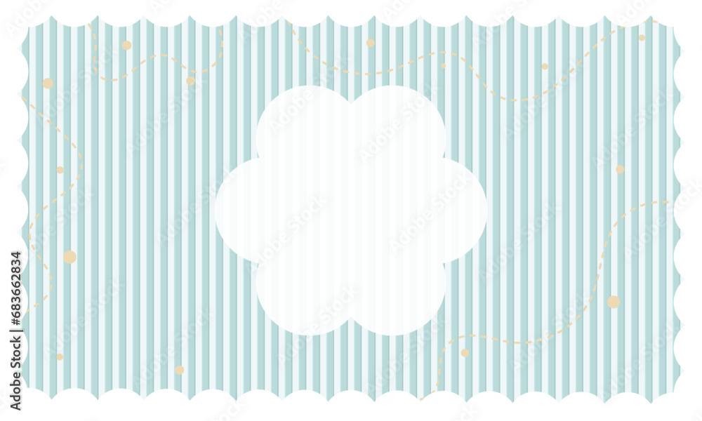 Cute Kawaii landscape cloud border frame blue background with framework ...