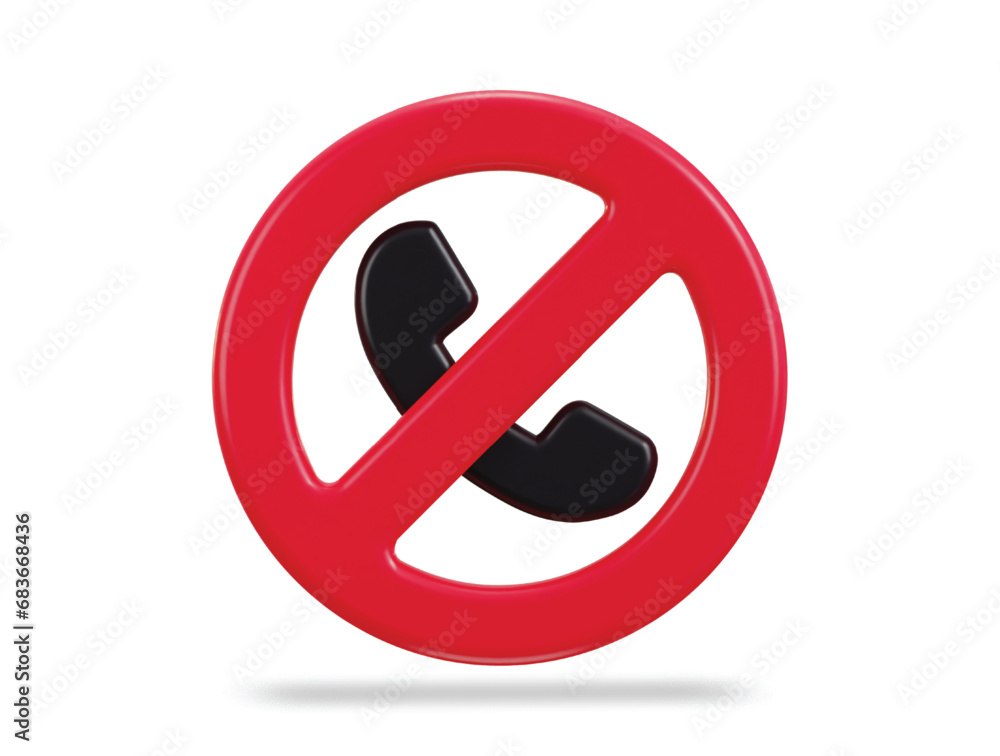 No phone sign, Red sign on white background, Forbidden call vector icon ...